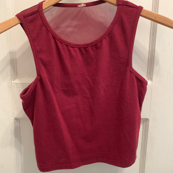Tops | Cropped Tank With Fine Mesh Back | Poshmark